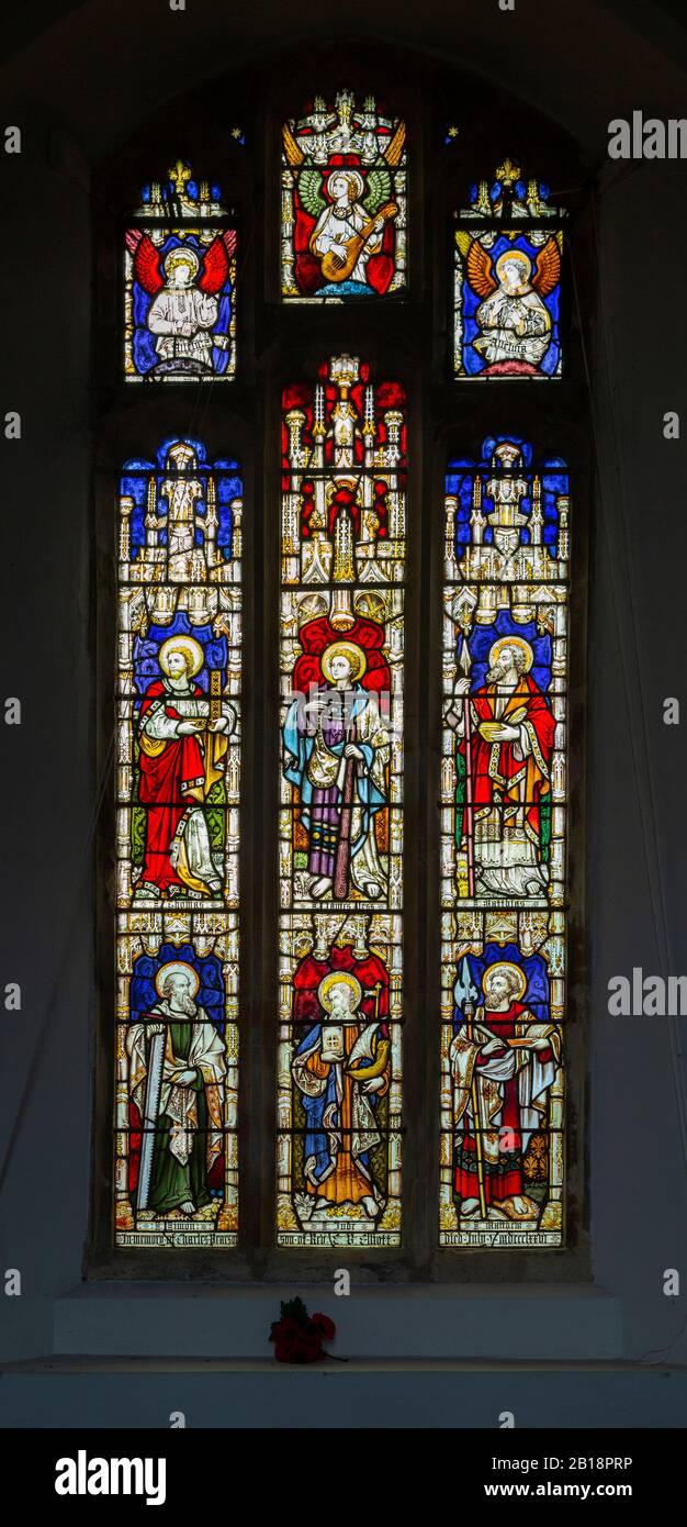 Stained glass window of Saints by Clayton and Bell 1870s, Tattingstone ...