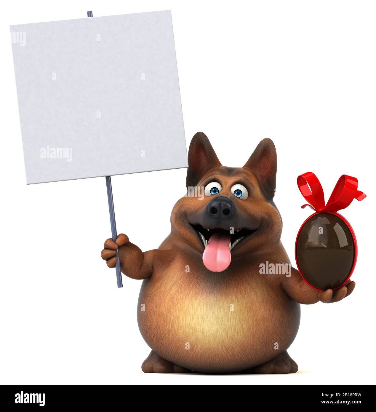 Fun german shepherd dog - 3D Illustration Stock Photo - Alamy