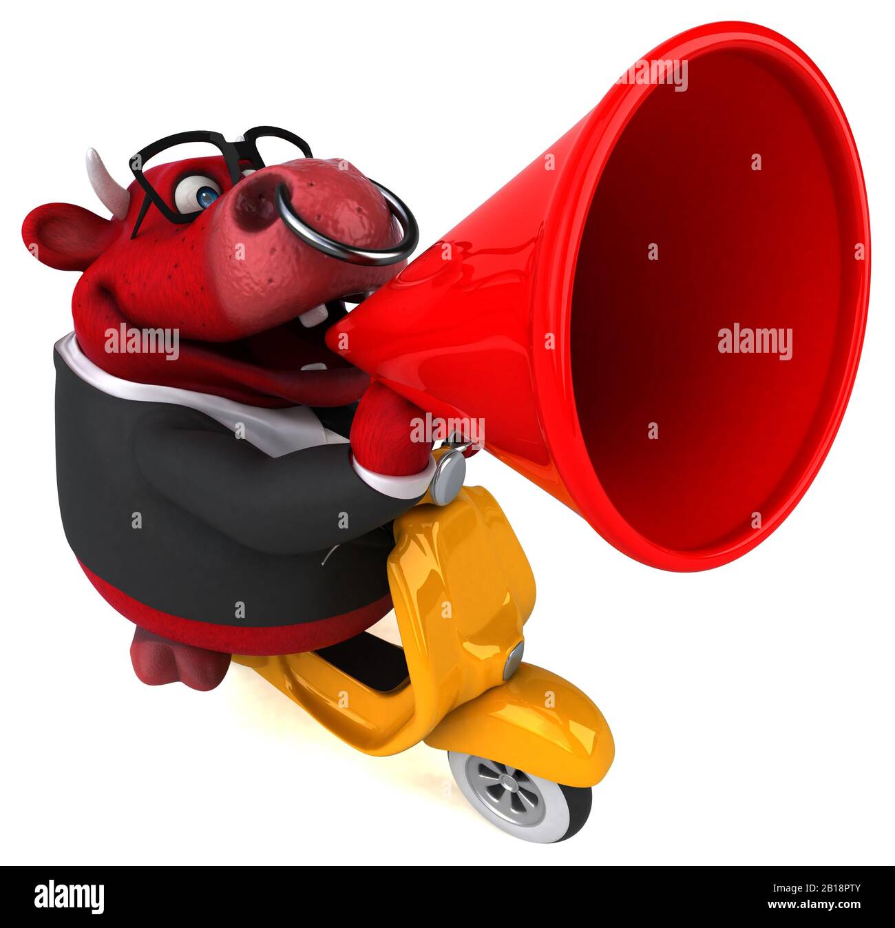 Fun red bull - 3D Illustration Stock Photo - Alamy