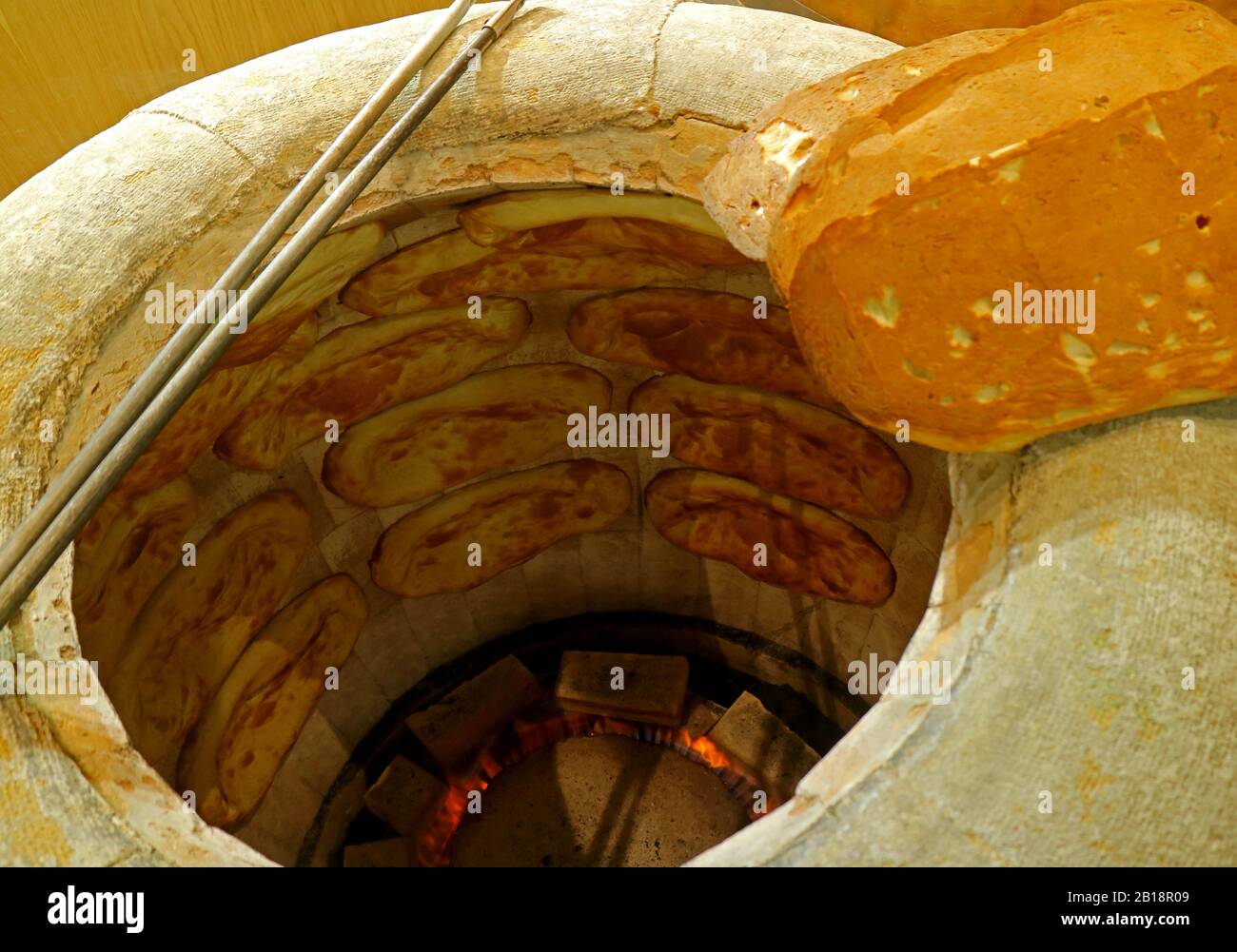 Modern gas tonir oven for baking Armenian traditional breads Stock ...