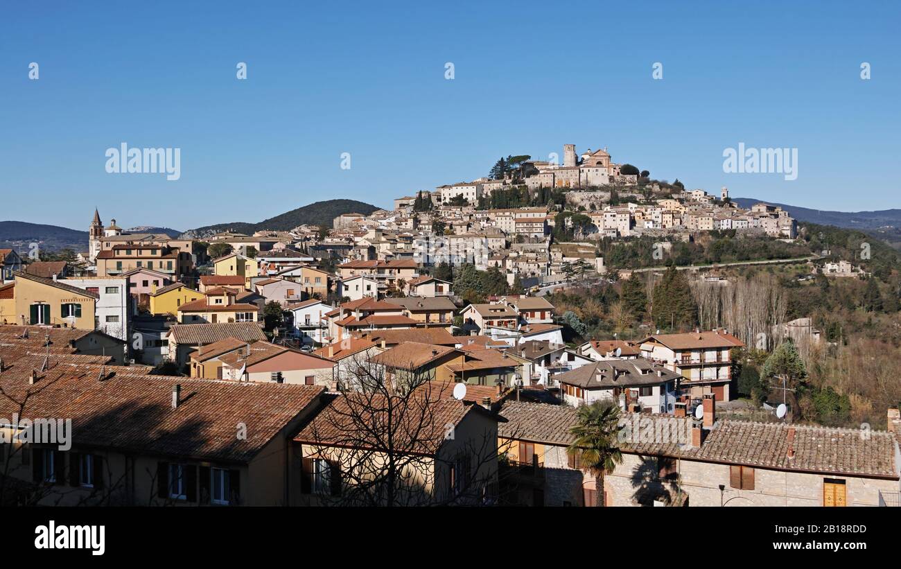 view of the town of Amelia, Terni, Umbria, Italy, Europe Stock Photo ...