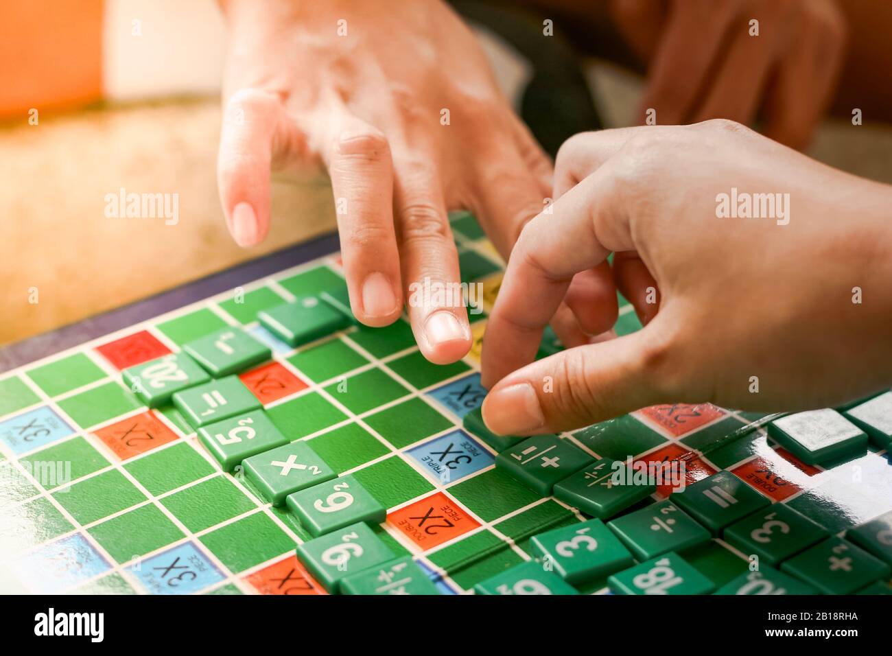 Playing mathematical games for students,A Math Games Stock Photo - Alamy