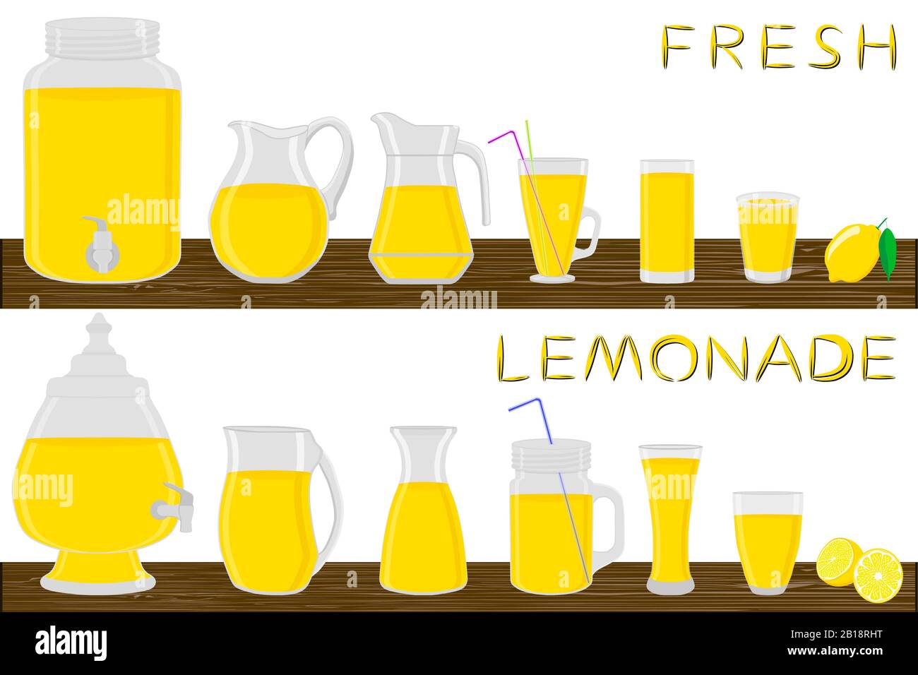 Types of lemonade Stock Vector Images - Alamy