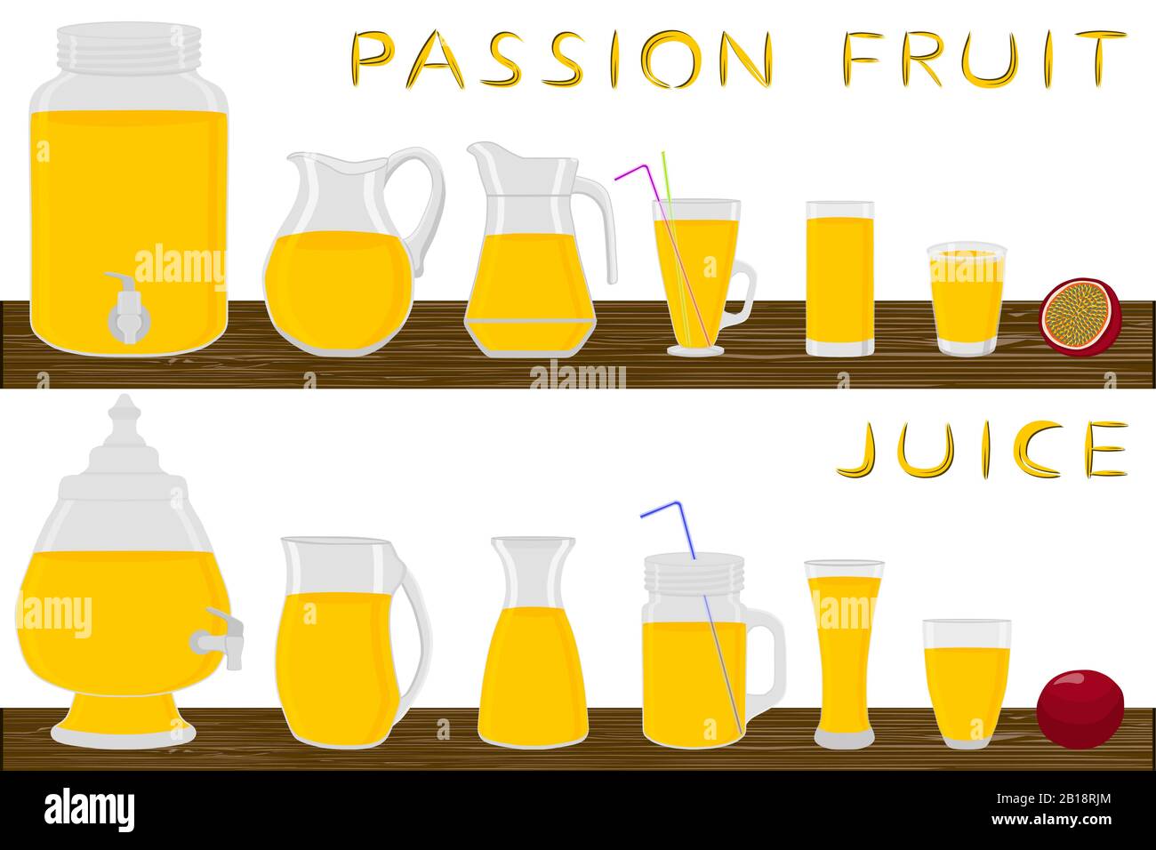 Various types of passion fruit Stock Vector Images - Alamy