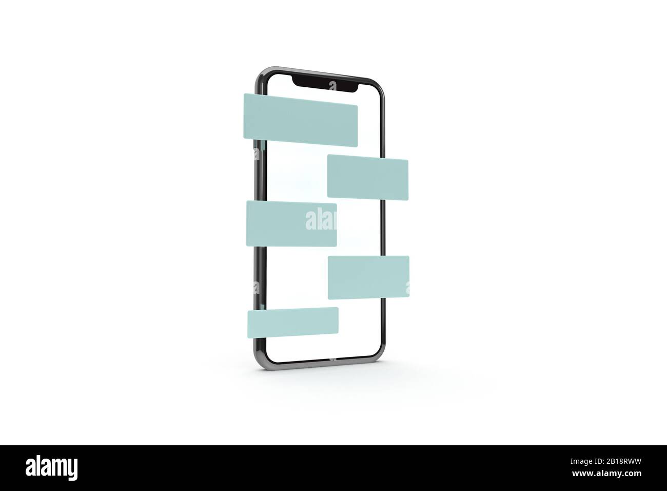 3d rendering, mock up image of new generation standing smart phone with ...