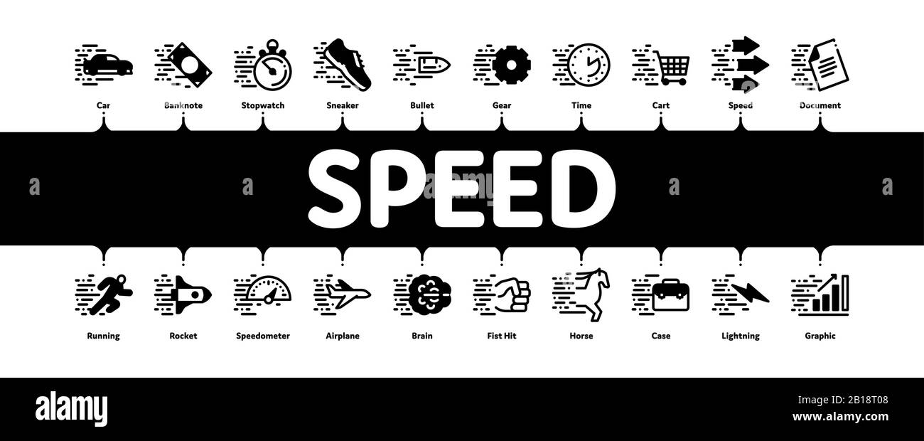 Speed Fast Motion Minimal Infographic Banner Vector Stock Vector Image ...