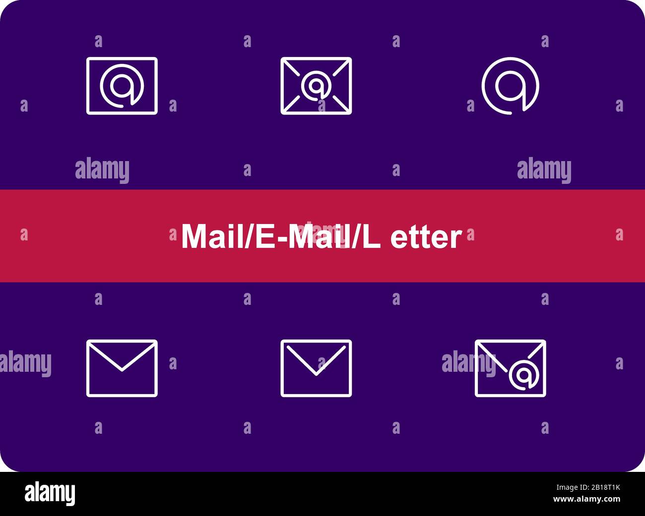 Email icon set with outline style. Editable vector. Isolated Stock ...