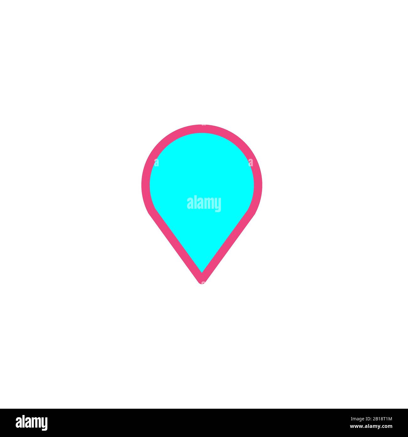 Location icon with color and outline style.Editable vector. Isolated ...