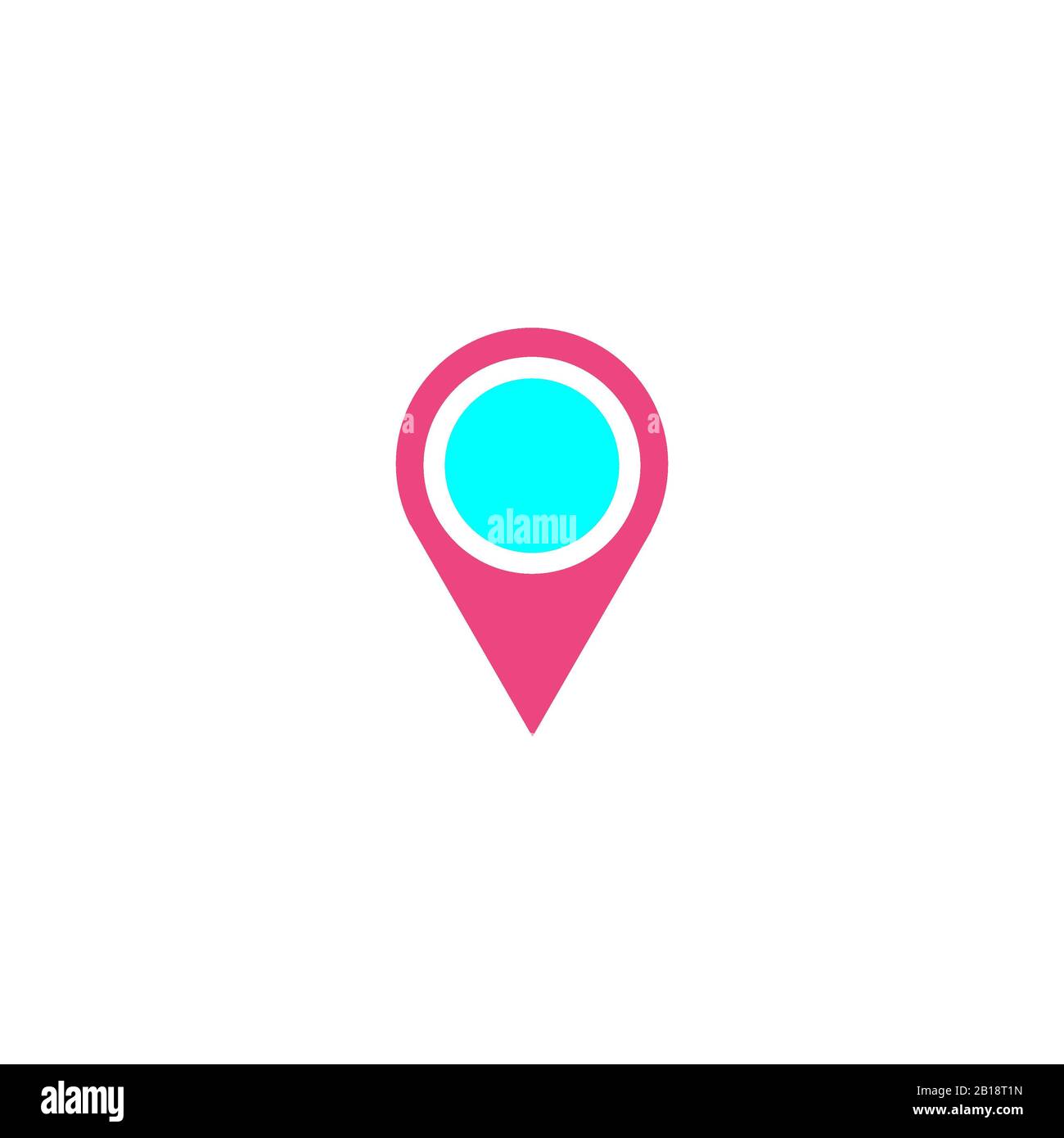 Location icon with color and outline style.Editable vector. Isolated ...