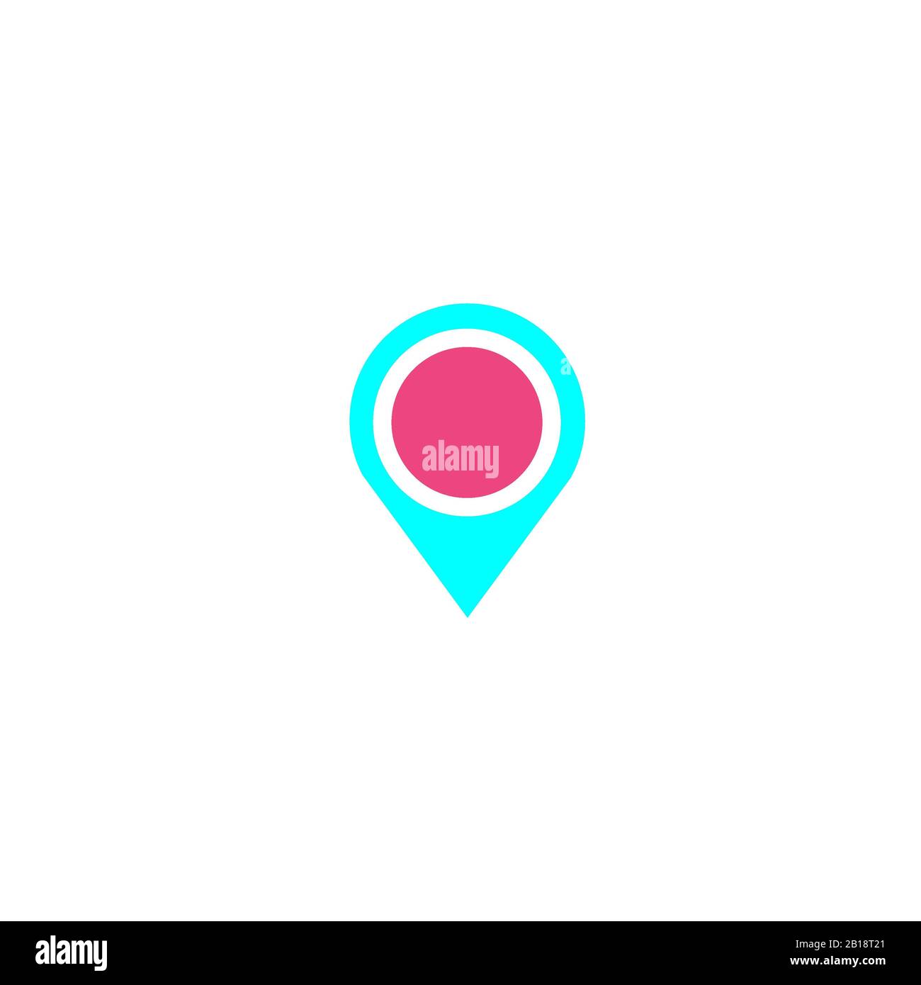 Location icon with color and outline style.Editable vector. Isolated ...