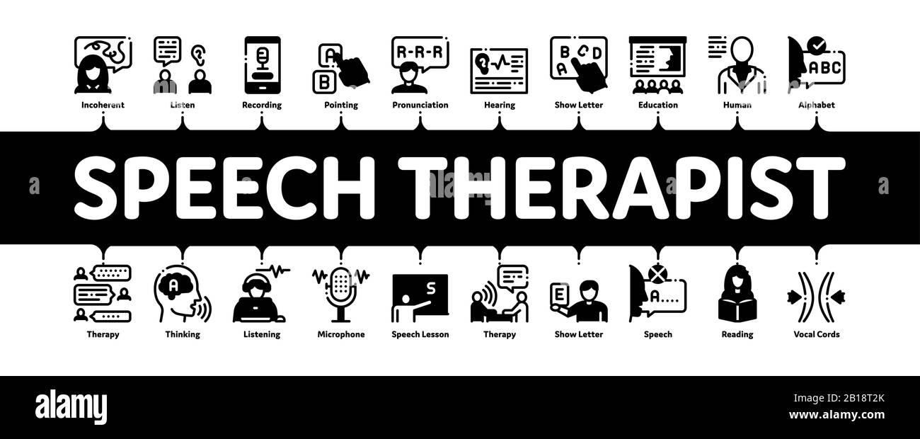 Speech Therapist Minimal Infographic Banner Vector Stock Vector Image ...