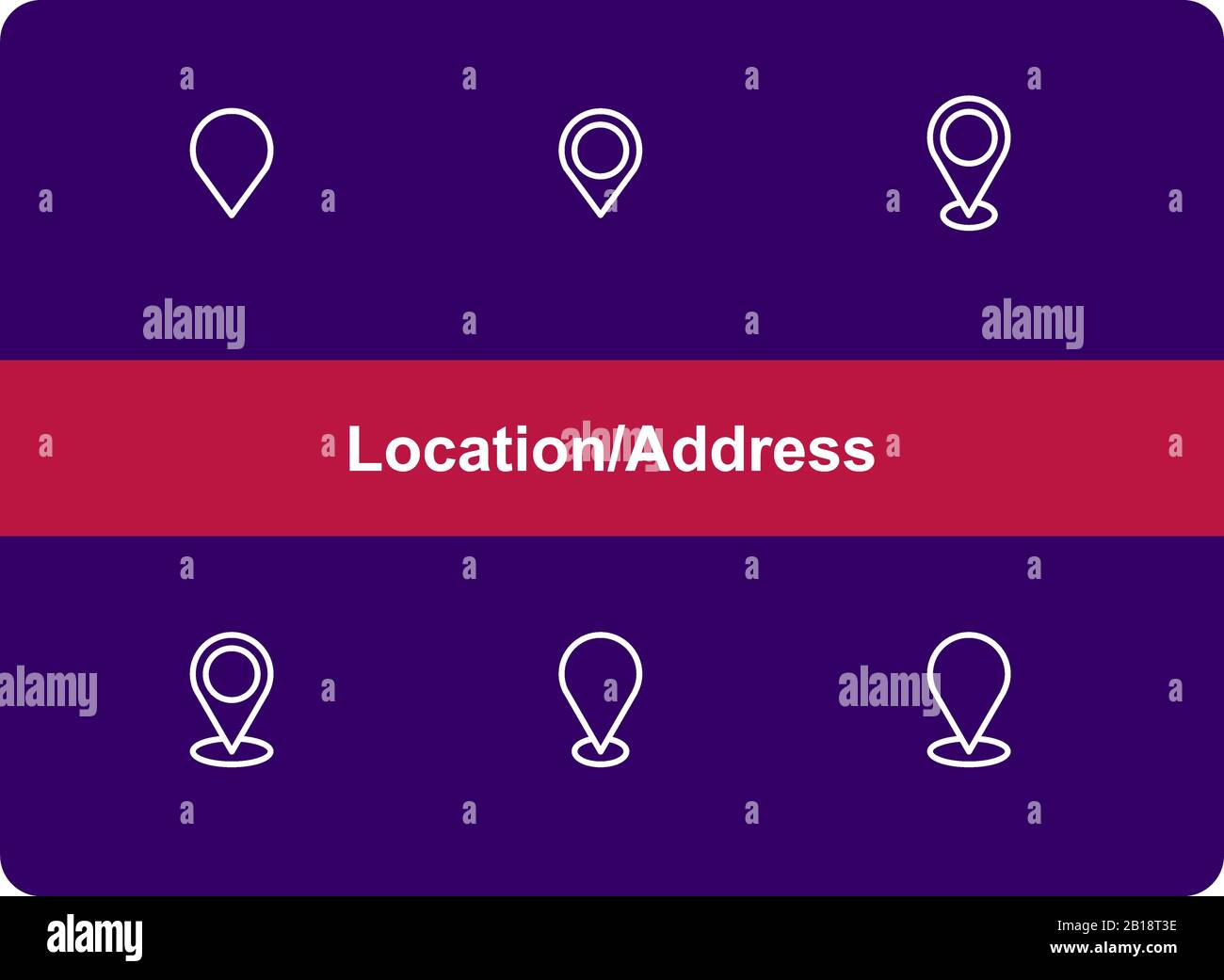 Location icon set with outline style.Editable vector. Isolated Stock ...