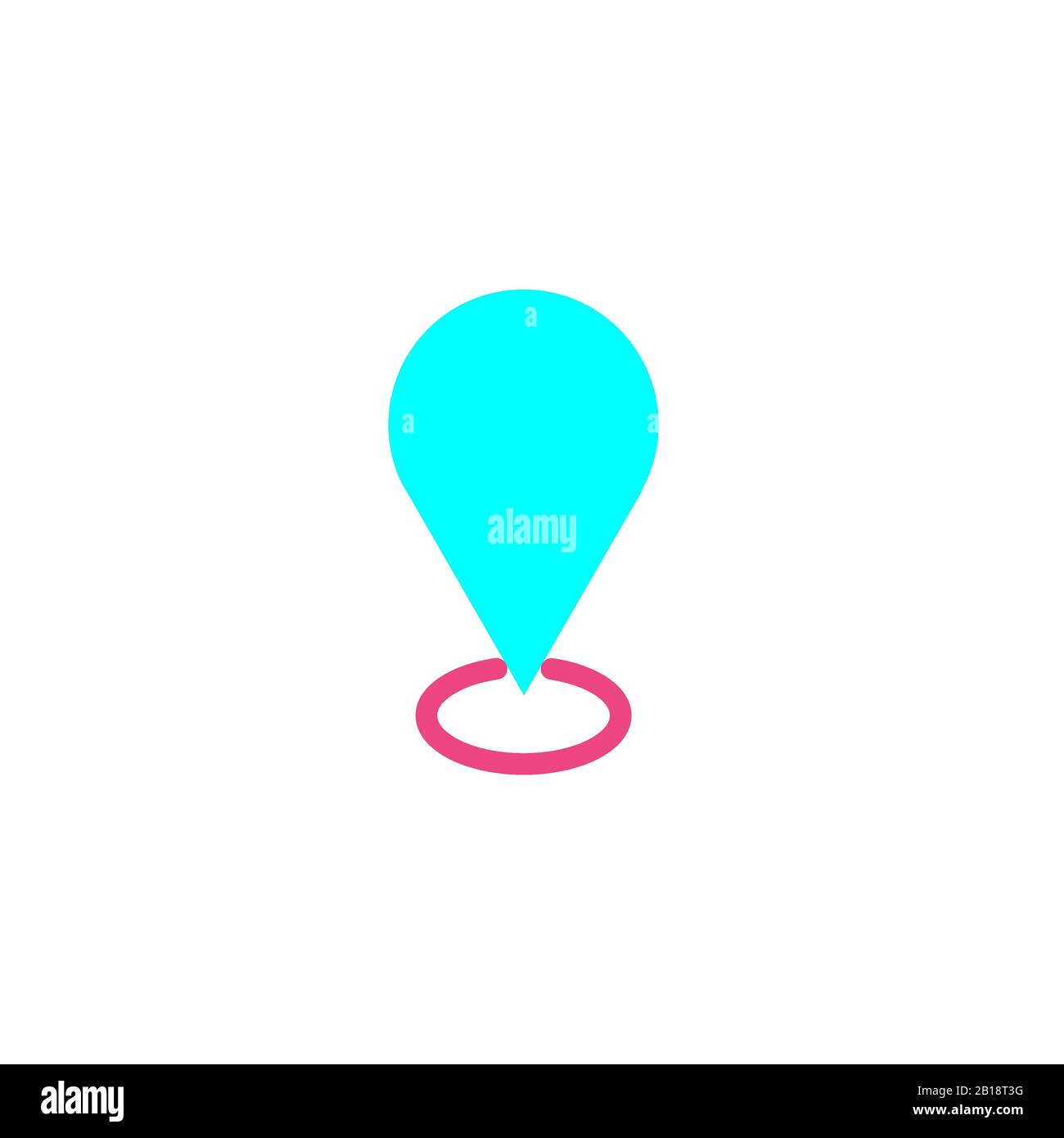 Location icon with color and outline style.Editable vector. Isolated ...