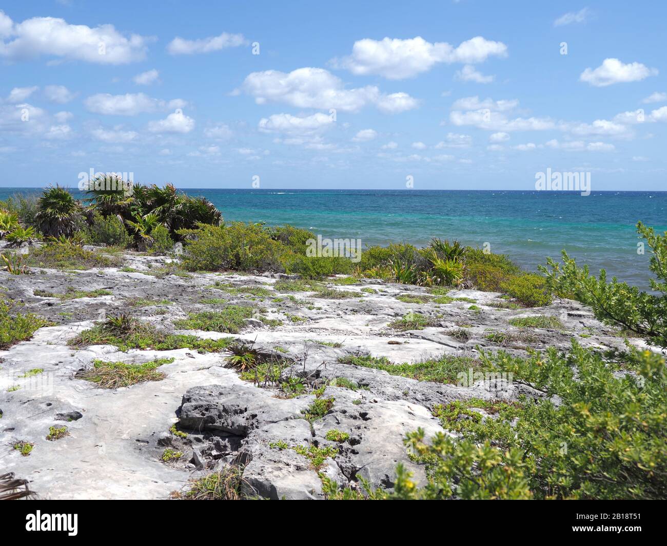 Exotic seaside landscape in Tulum city in Mexico Stock Photo - Alamy