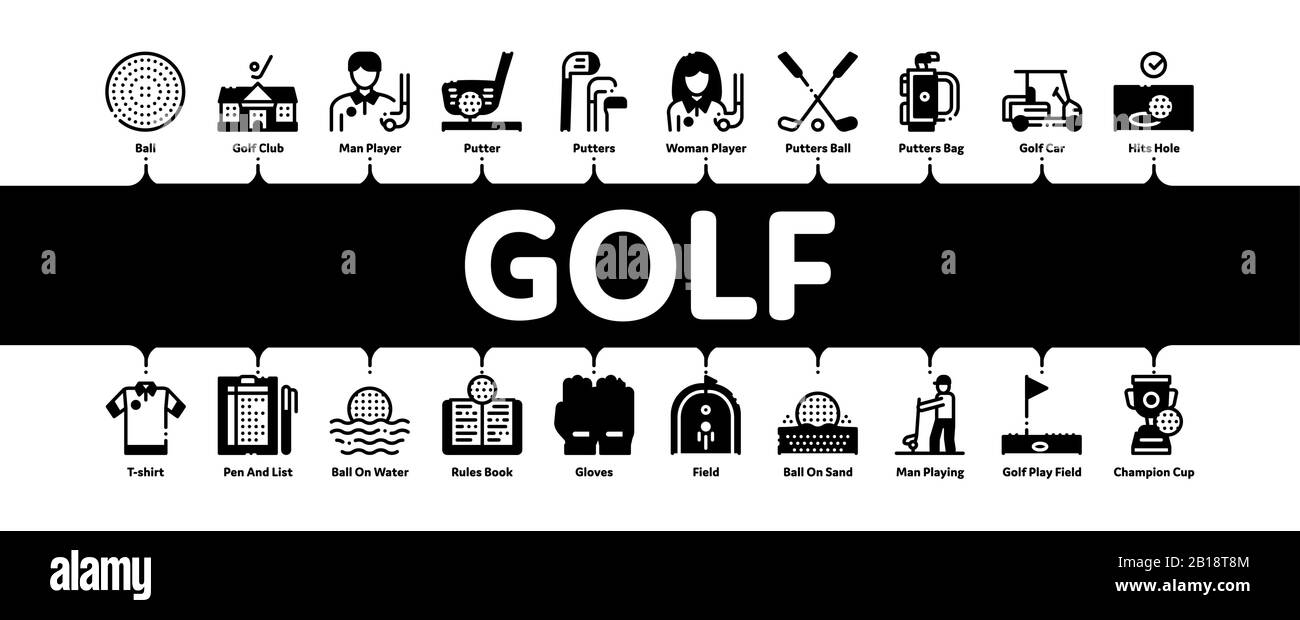 Golf Game Minimal Infographic Banner Vector Stock Vector Image & Art ...
