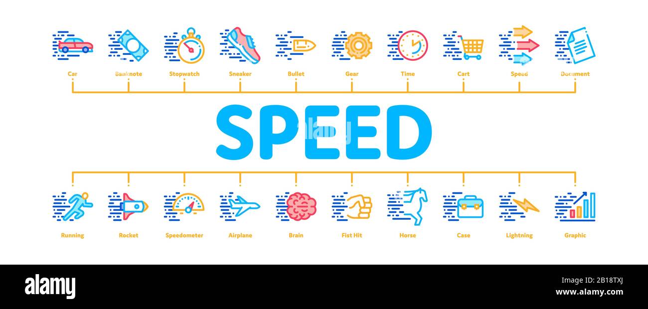 Speed Fast Motion Minimal Infographic Banner Vector Stock Vector Image ...