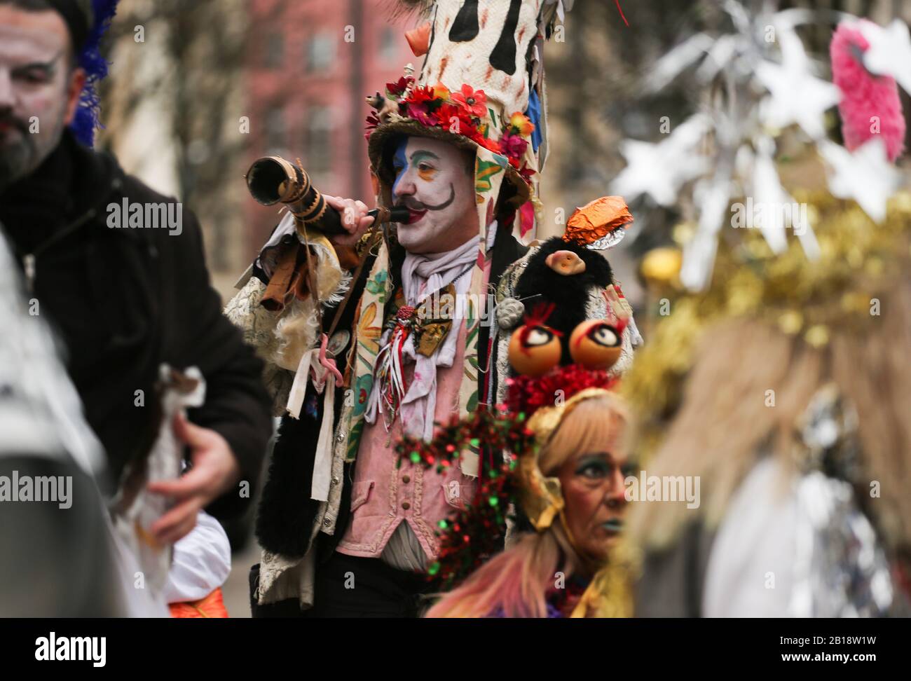 Cologne, Germany. 24th Feb, 2020. Participants and visitors gather for ...