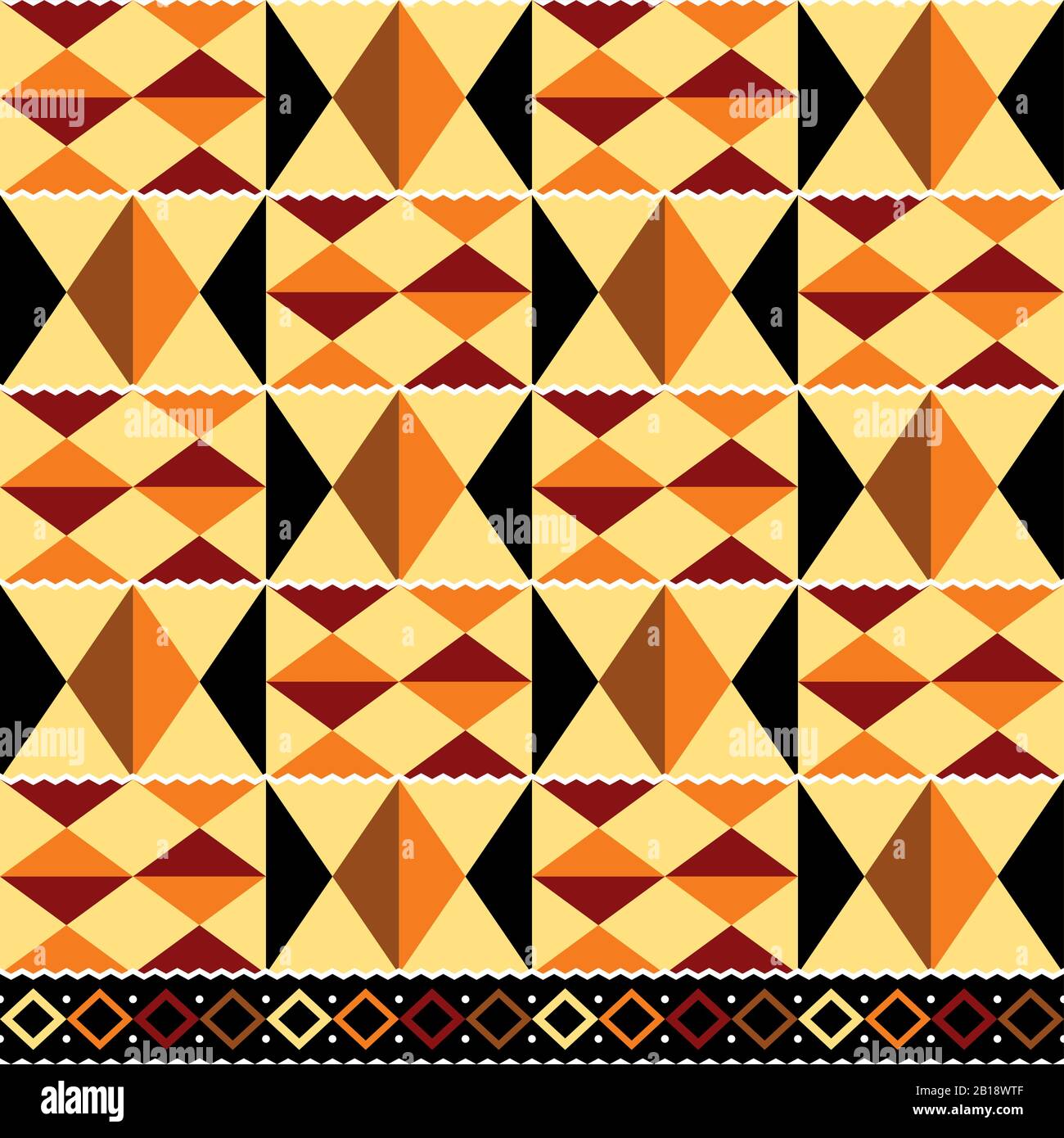 Tribal vector seamless textile pattern - Kente mud cloth style ...