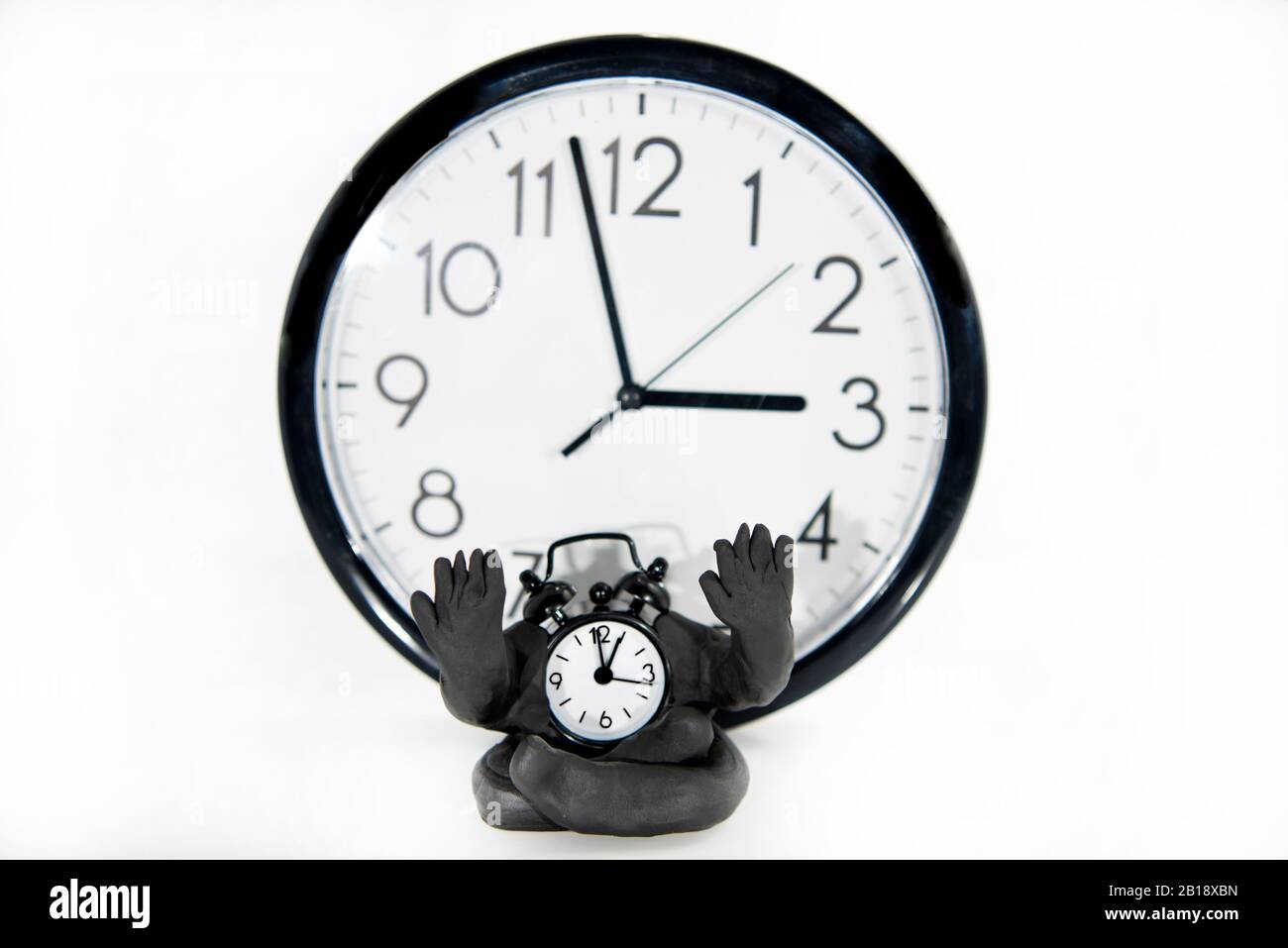 Funny ClockMan made from Play Clay. Isolated on white background Stock ...