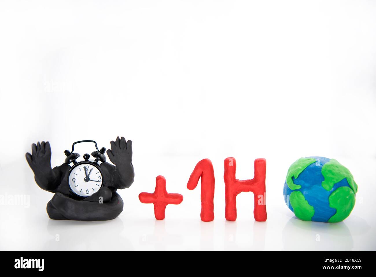 Funny clocks made from Play Clay. Isolated on white background ...