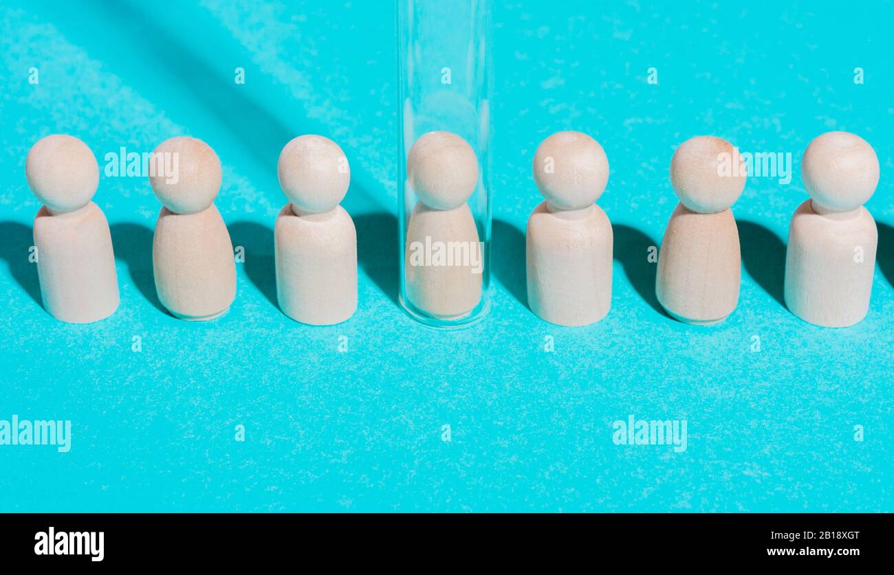 Baby birth concept with test tubes. Artificial insemination. Wooden ...
