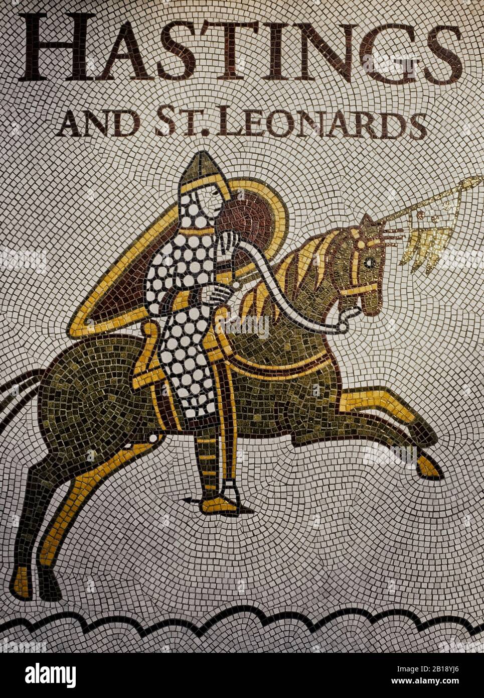 Battle of Hastings themed Hastings and St Leonards town sign, East ...