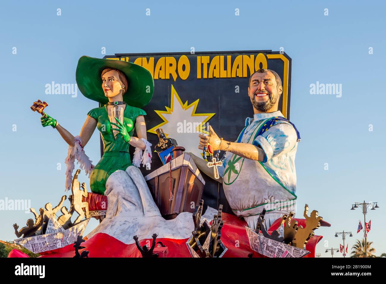 The allegorical float called `L`amaro italiano - The Italian bitter ...