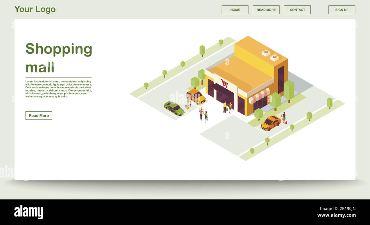 Shopping mall webpage vector template Stock Vector Image & Art - Alamy