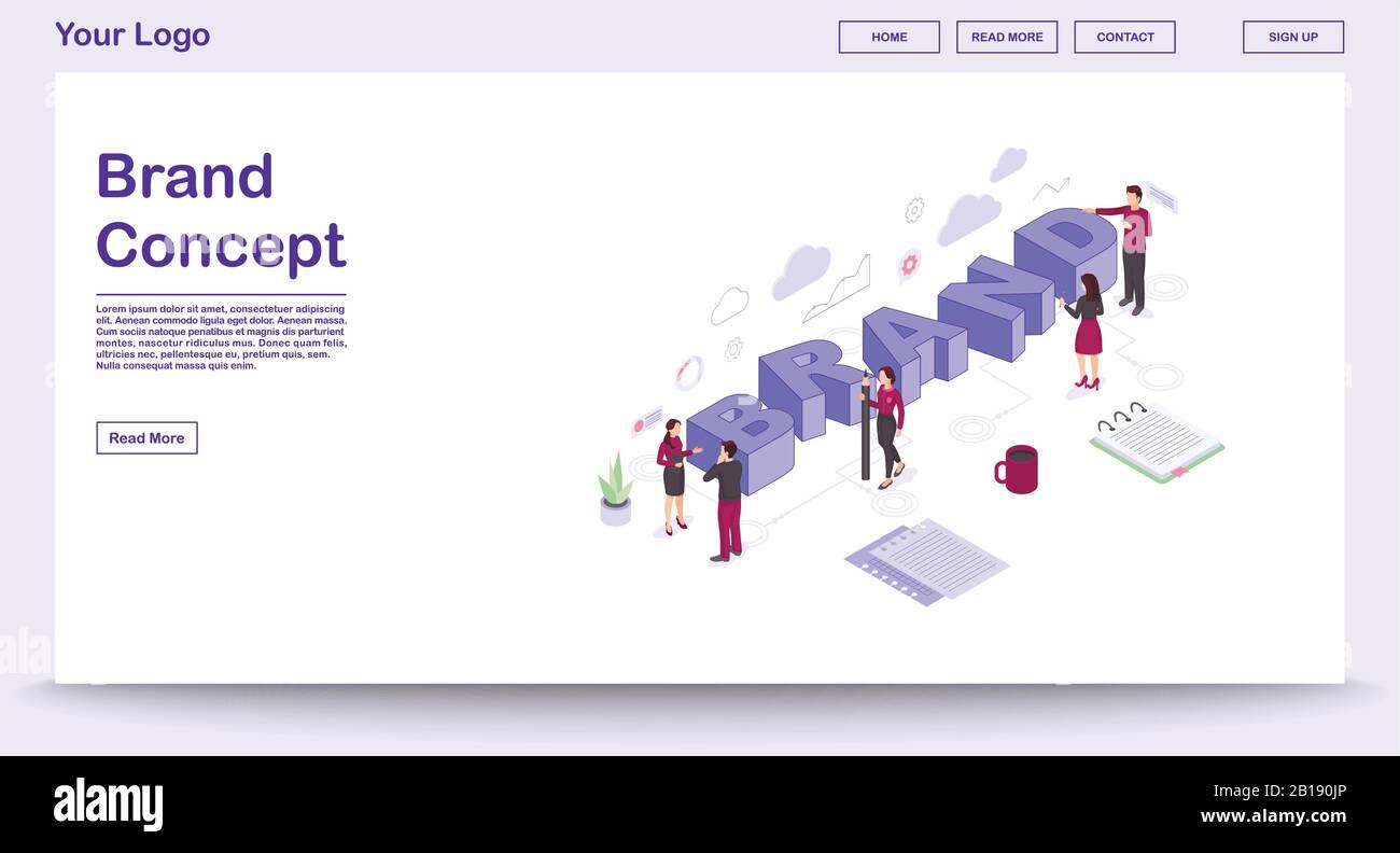 Brand webpage vector template Stock Vector Image & Art - Alamy