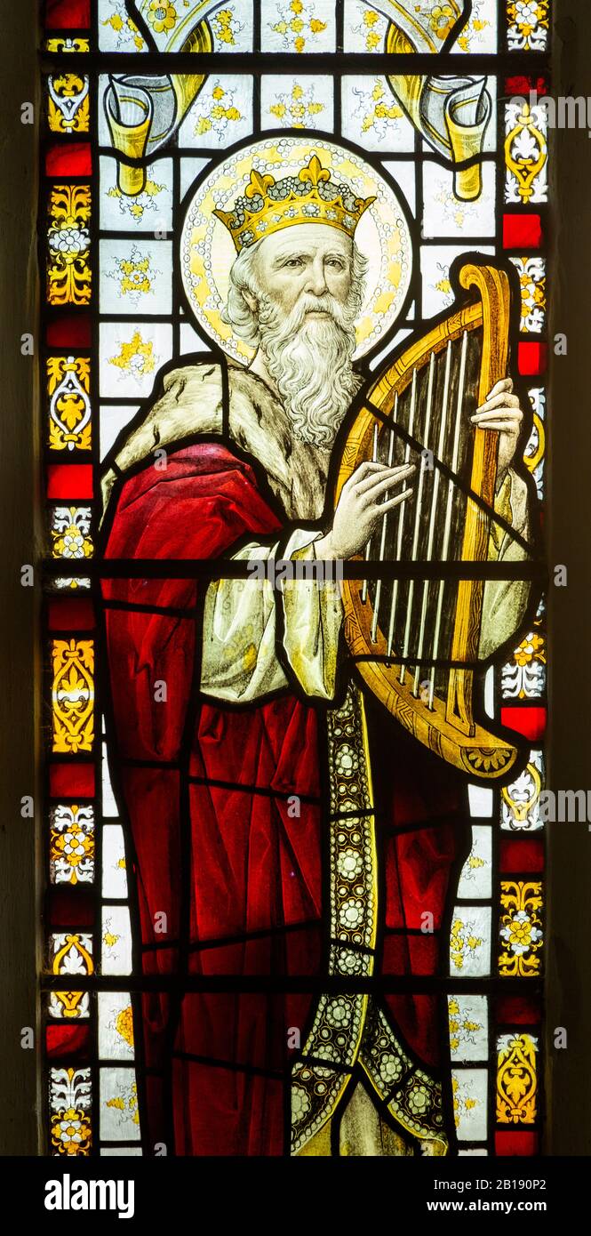 Stained glass window of King David c 1894, Darsham church, Suffolk ...