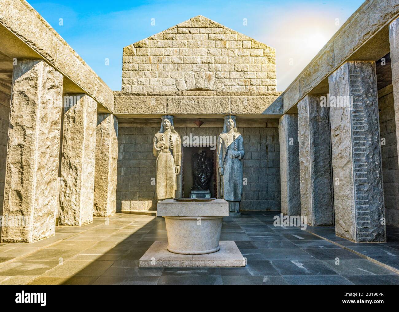 Statues of women in Mausoleum of Petar II Petrovic-Njegos, Montenegro ...