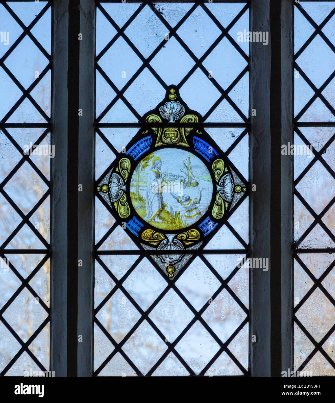 Stained glass window Flemish roundel, Darsham church, Suffolk, England ...