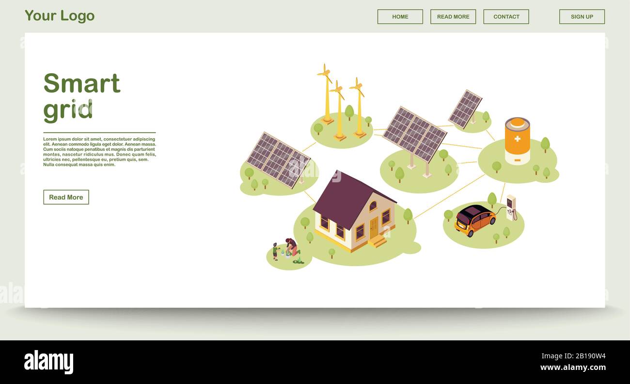 Eco energy webpage vector template Stock Vector Image & Art - Alamy