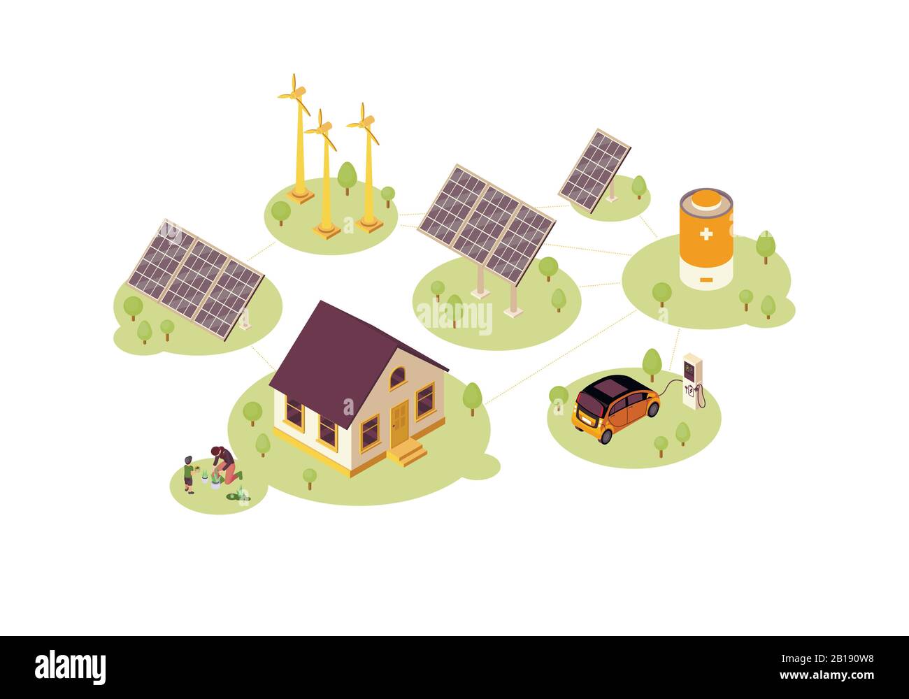 Renewable energy color vector illustration Stock Vector Image & Art - Alamy