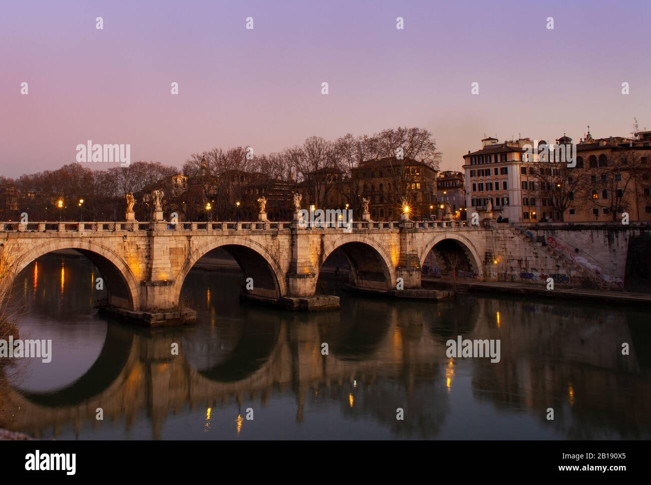 View of Aelian Bridge or Pons Aelius in italian called Ponte Sant ...