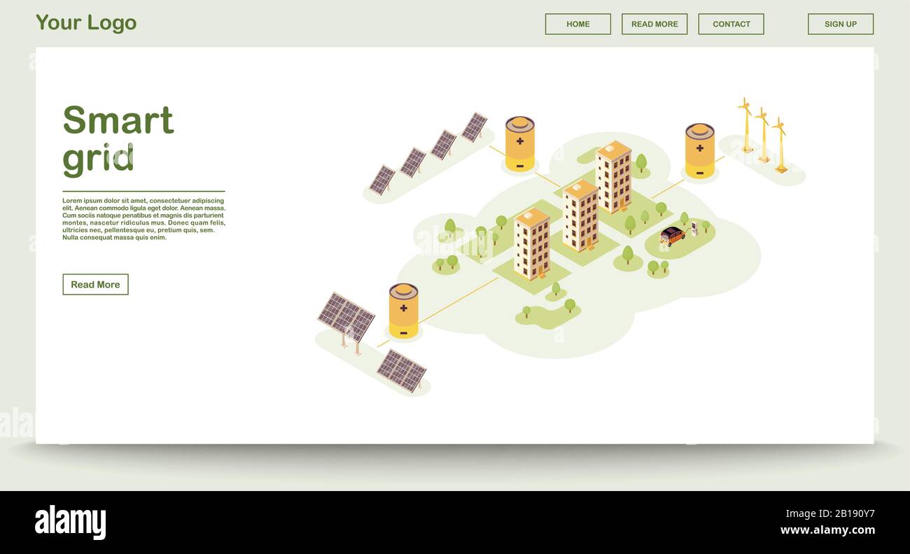 Eco power webpage vector template Stock Vector Image & Art - Alamy