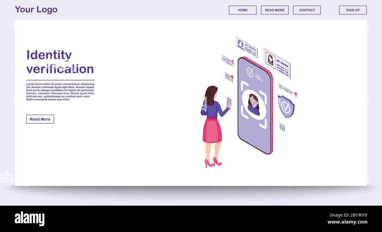 Identity verification webpage vector template Stock Vector Image & Art ...