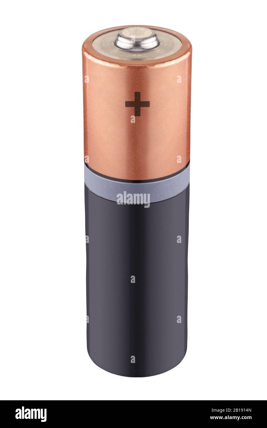 One AA battery isolated on white, with clipping path Stock Photo - Alamy