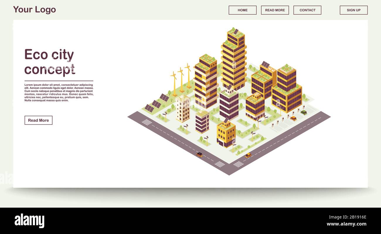 Eco city webpage vector template Stock Vector Image & Art - Alamy