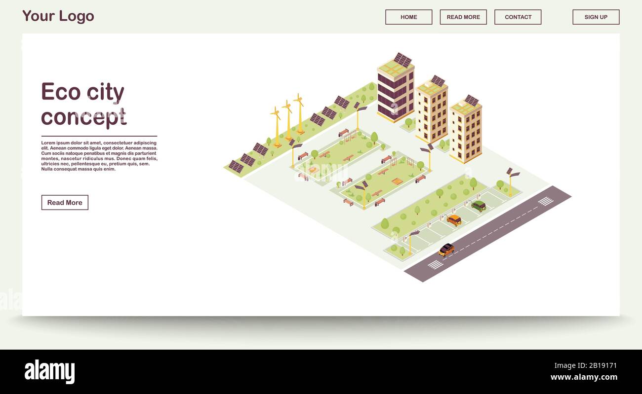 Eco city webpage vector template Stock Vector Image & Art - Alamy