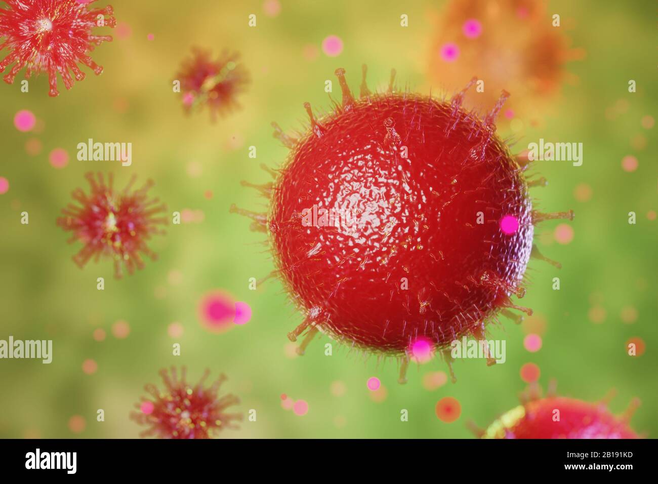 3d illustration. The concept of a biological virus. Coronavirus. 3d ...