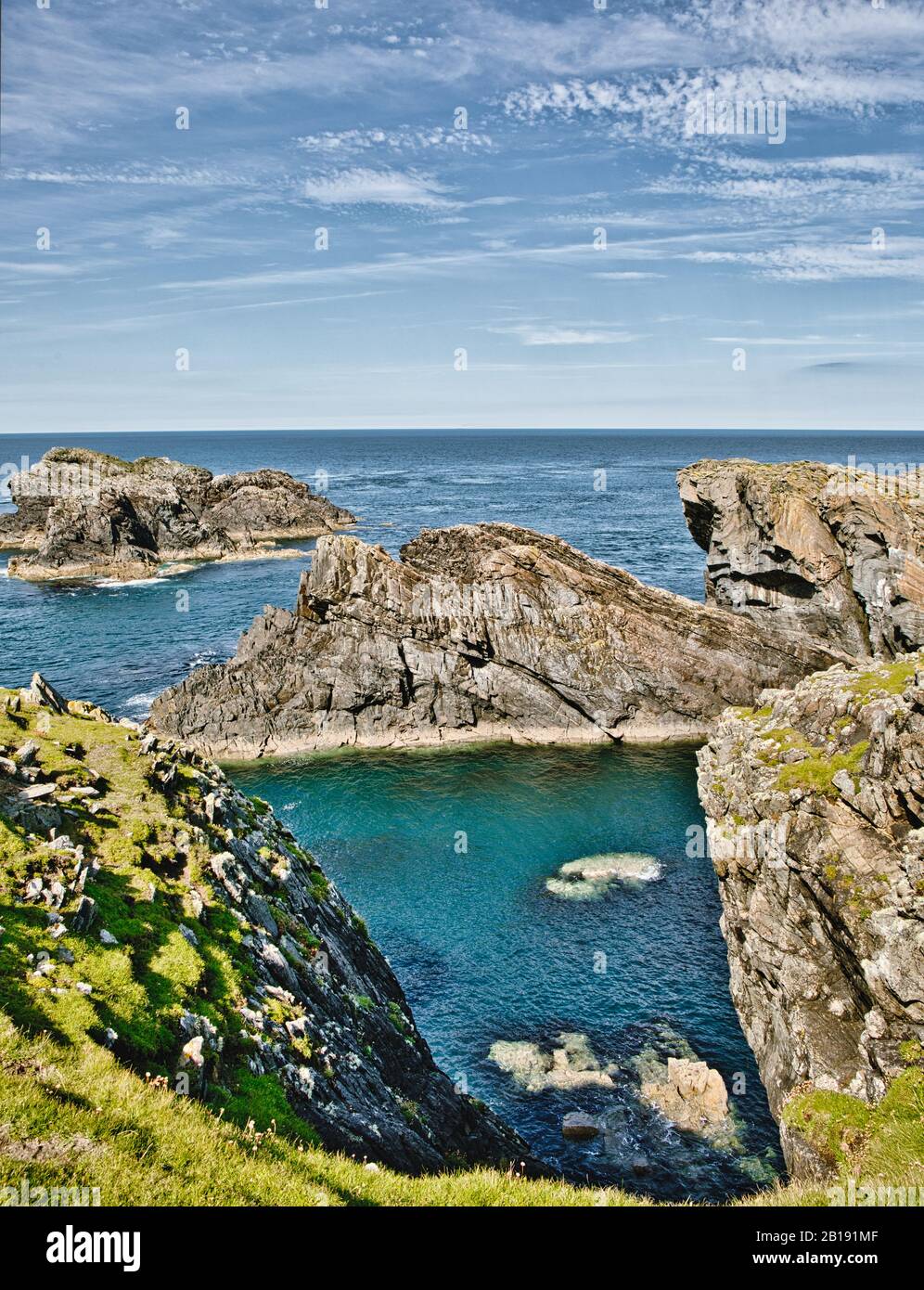 Dramatic cliffs above the North Atlantic at the Butt of Lewis the ...