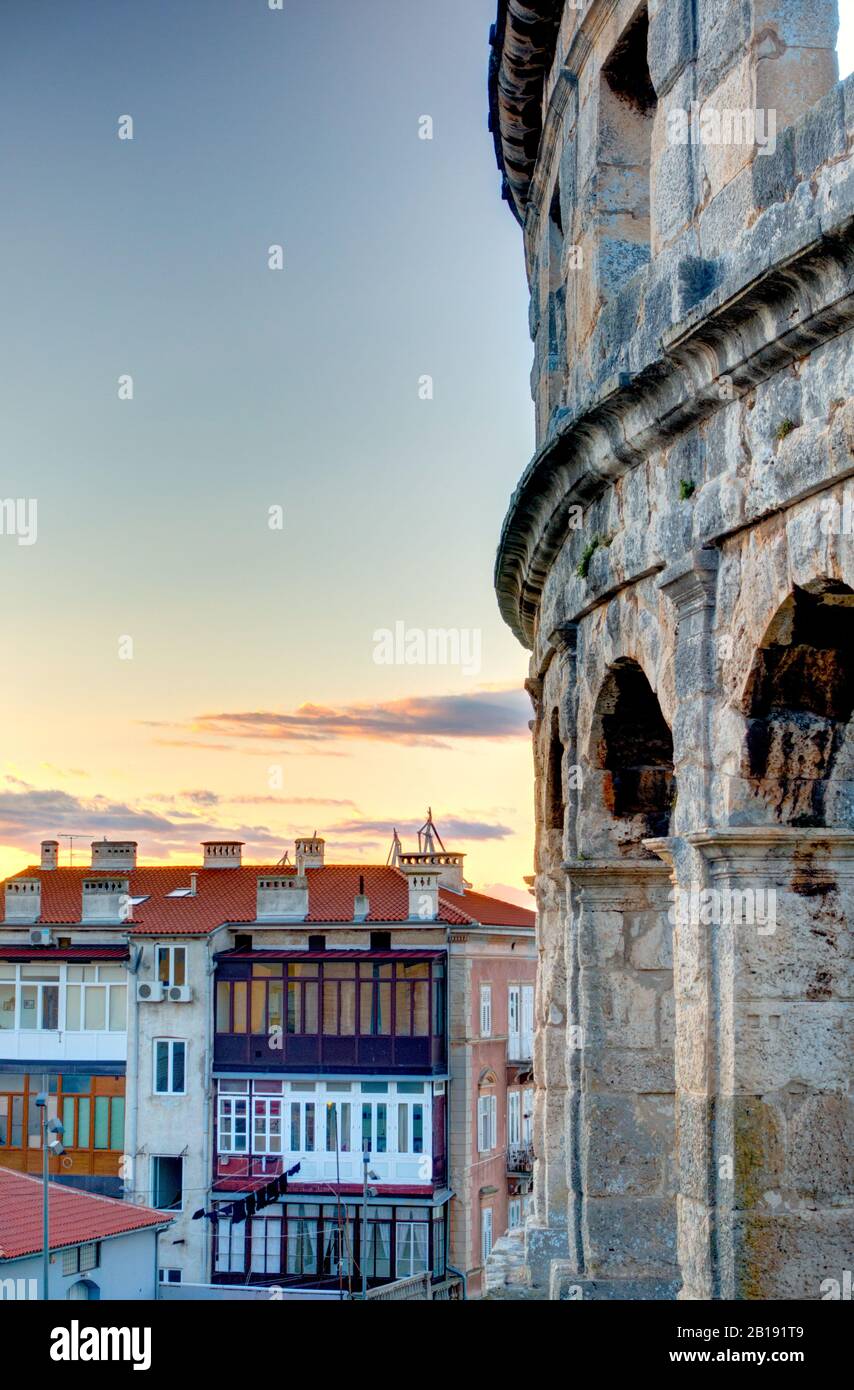 Pula amphitheatre aerial hi-res stock photography and images - Alamy