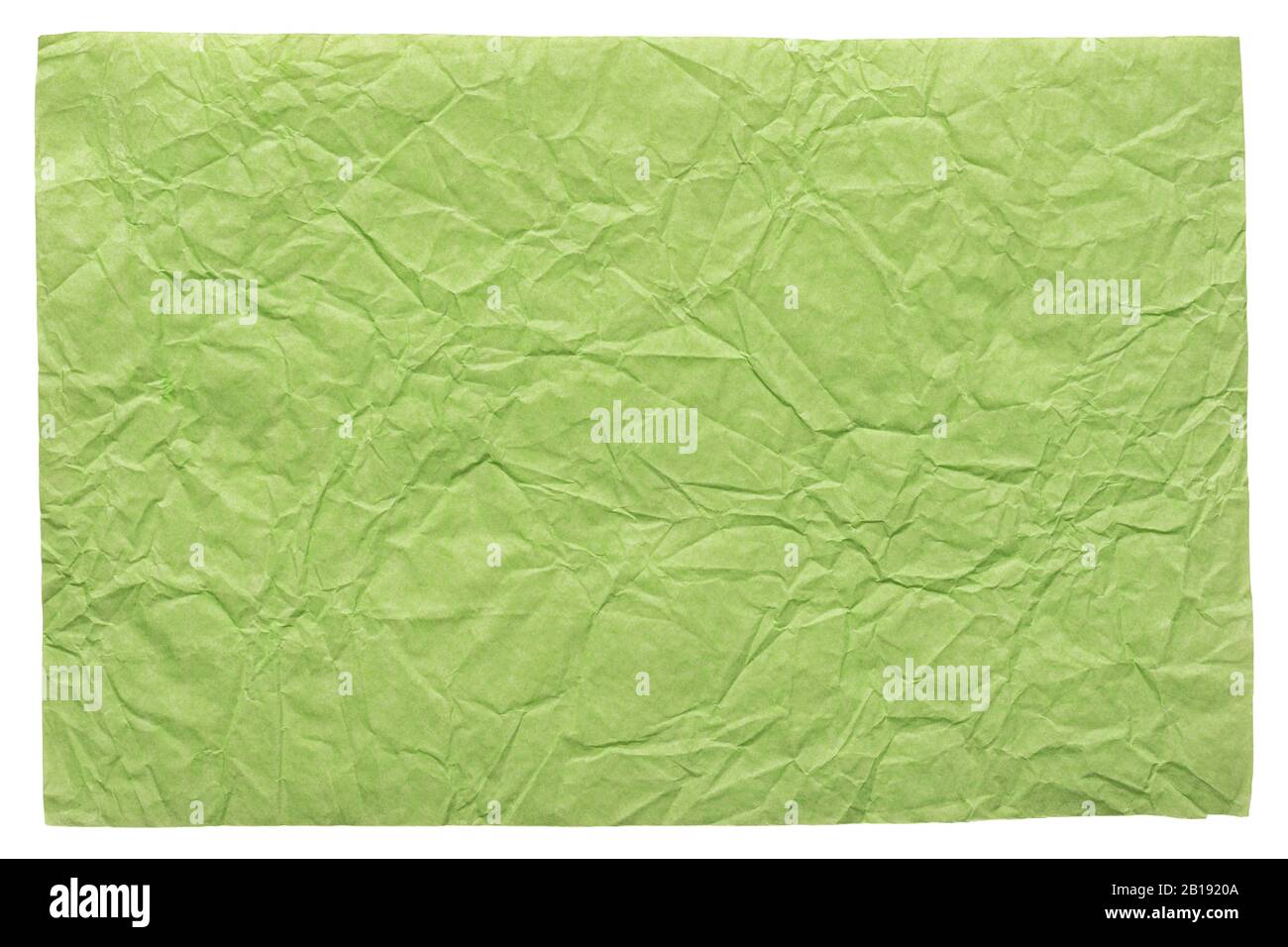 Isolated crumpled sheet paper in awesome green color for your creative ...
