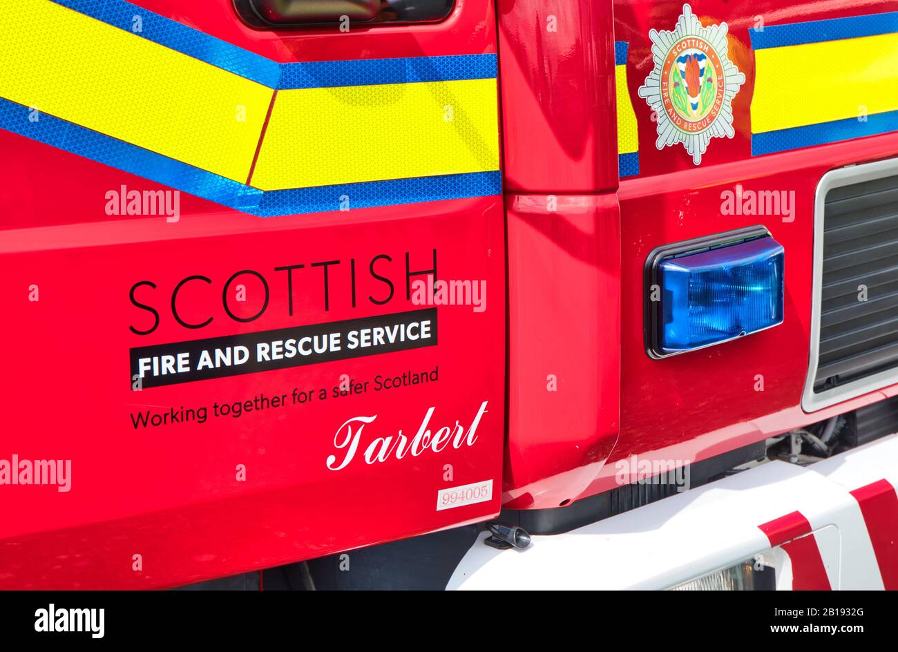 Scottish fire and rescue service fire engine, Tarbert, Isle of Harris ...