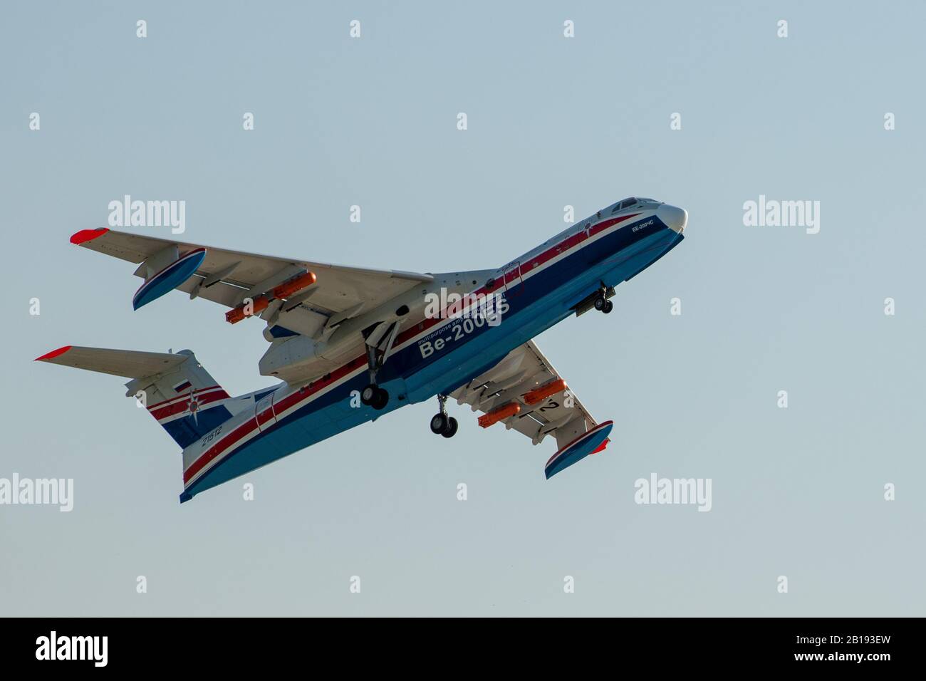 August 30, 2019. Zhukovsky, Russia. Multipurpose amphibious aircraft ...