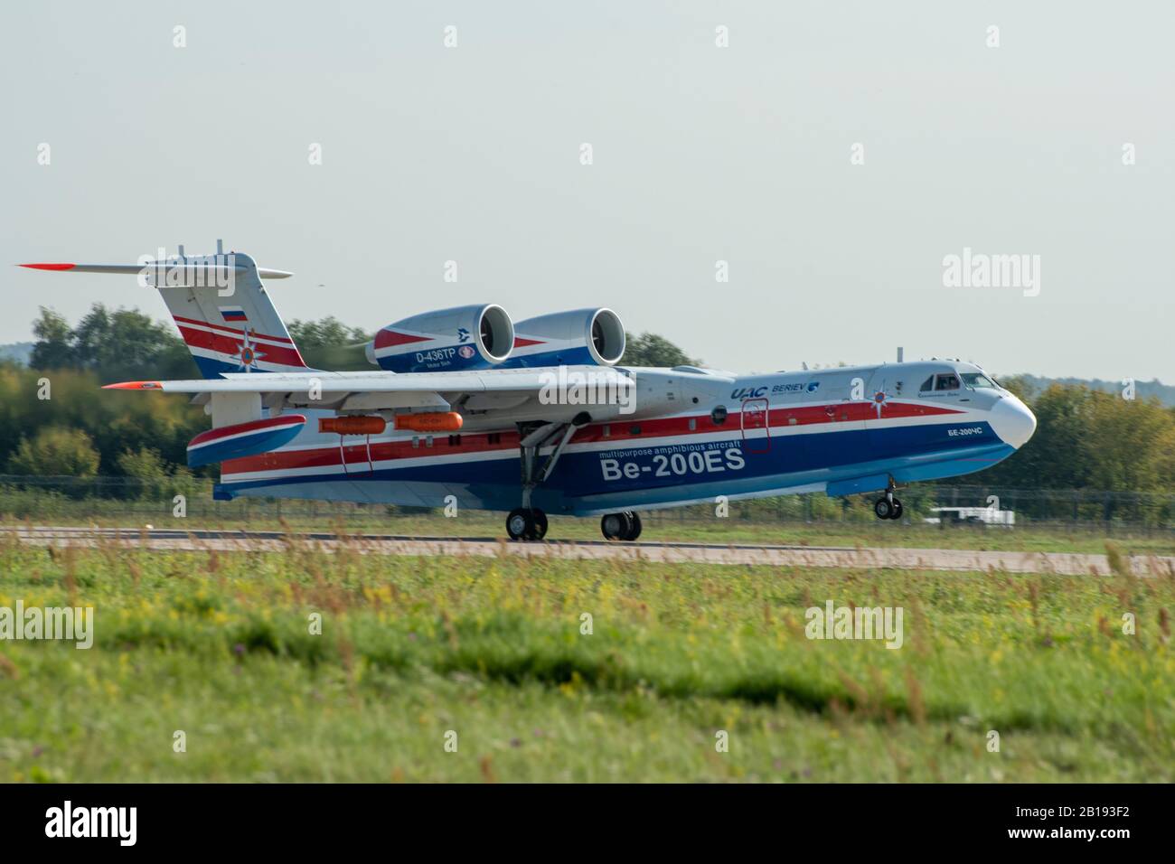 August 30, 2019. Zhukovsky, Russia. Multipurpose amphibious aircraft ...