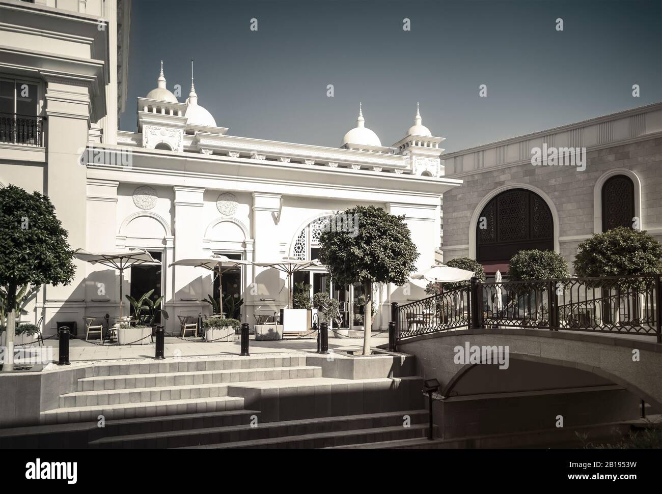Architecture of the amusement Park in the Mediterranean resort Stock ...