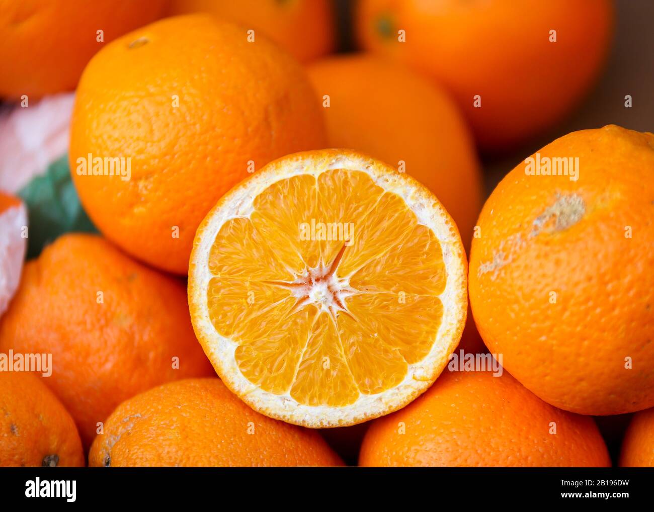 Orange fruit at a fruit and vegetable shop in Cardiff, wales Stock ...