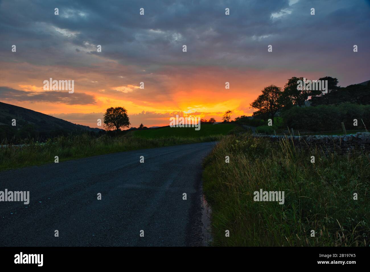 Colourful sunset, North Yorkshire, England Stock Photo - Alamy